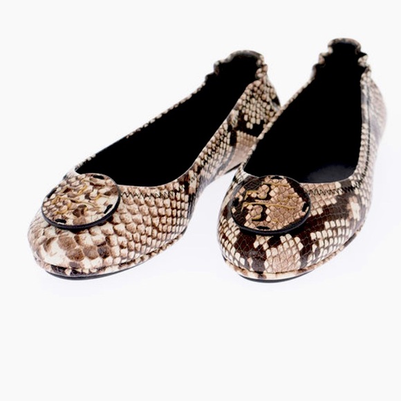 Tory Burch | Shoes | Tory Burch Reva Roccia Python Flats | Poshmark